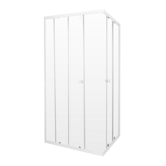 White Epoxy Corner Entry Shower Door 210277 | MacNeil | Bathroomware ...