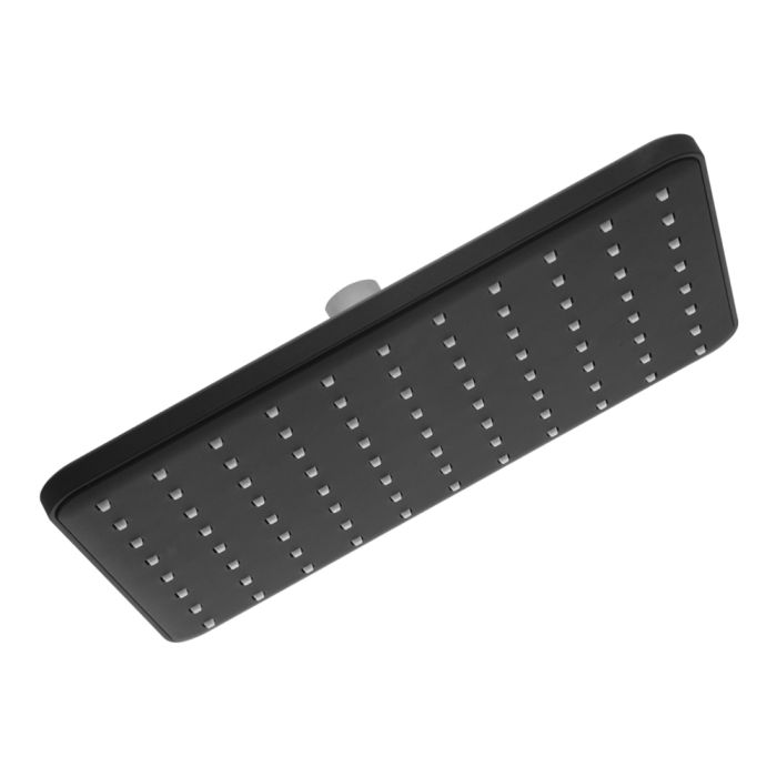 Shower Rose Matt Black Rectangle